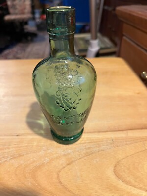 Vtg Cantine Vaselli Orvieto Clear Blue Green Wine Bottle 6" H Orvieto ...