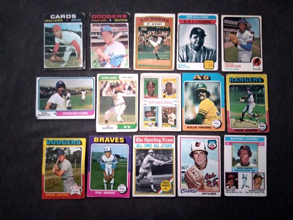 1971 1972-78 Topps Babe Ruth Hank Aaron Carlton Hunter HOF Baseball ...