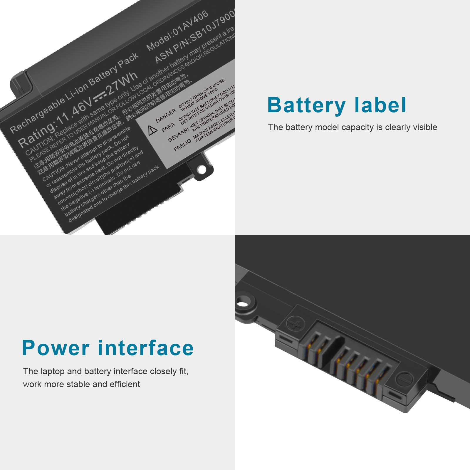 01AV405 01AV406 Battery for Lenovo ThinkPad T460S T470S 00HW024 ...