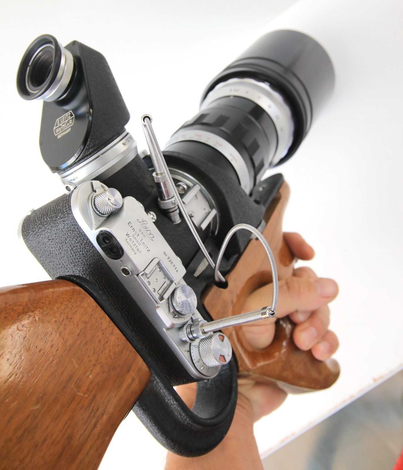 LEICA SABRE GUN STOCK FILM CAMERA OUTFIT W/IIIF +VISOFLEX +400MM TELYT ...