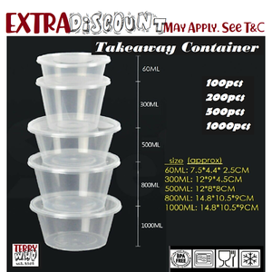 300ml Round Take away Containers Takeaway Food Plastic Lids Bulk | eBay