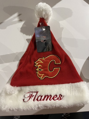 NHL Calgary Flames Fleece Santa Christmas Hat Red Adult Embroidered | eBay