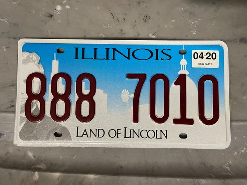 ILLINOIS TRIPLE 8 LICENSE PLATE NUMBER REPEATING 888 7010 APRIL 2020 | eBay