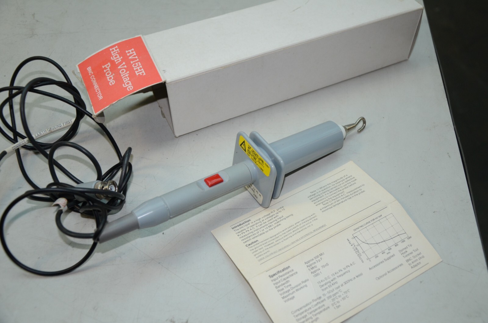 Testec Tes Tec HV15HF 15kv High Voltage RF Probe with Doomed Hook & BNC ...