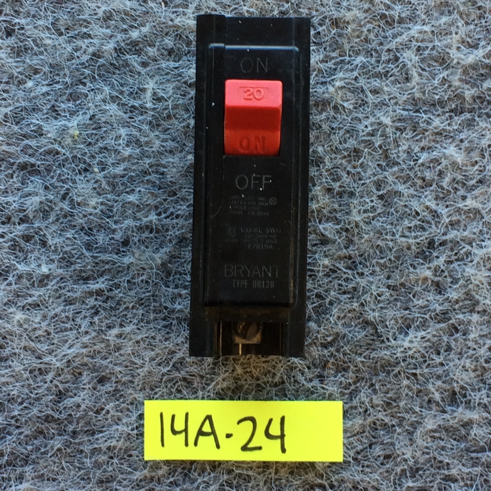 BRYANT 20 Amp Single Pole Circuit Breaker BR120 / C120 W WARRANTY | eBay
