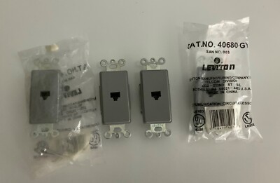 Lot of 4 Leviton Decora Communication Circuit Accessory Data Jack 40680 ...