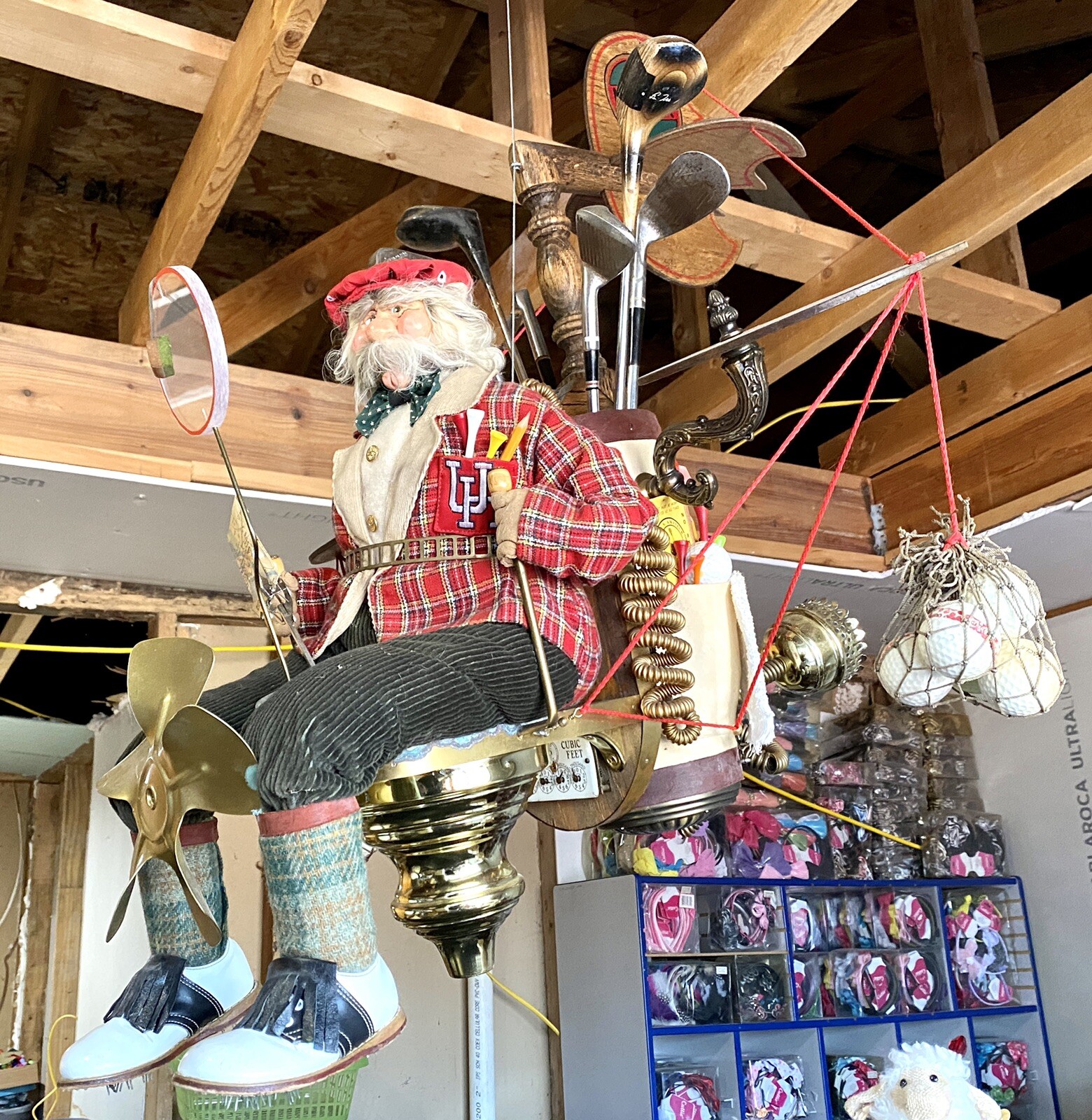 Toy Maker Brian Kidwell "Flying Golfer" hanging golf sculpture. Rare ...