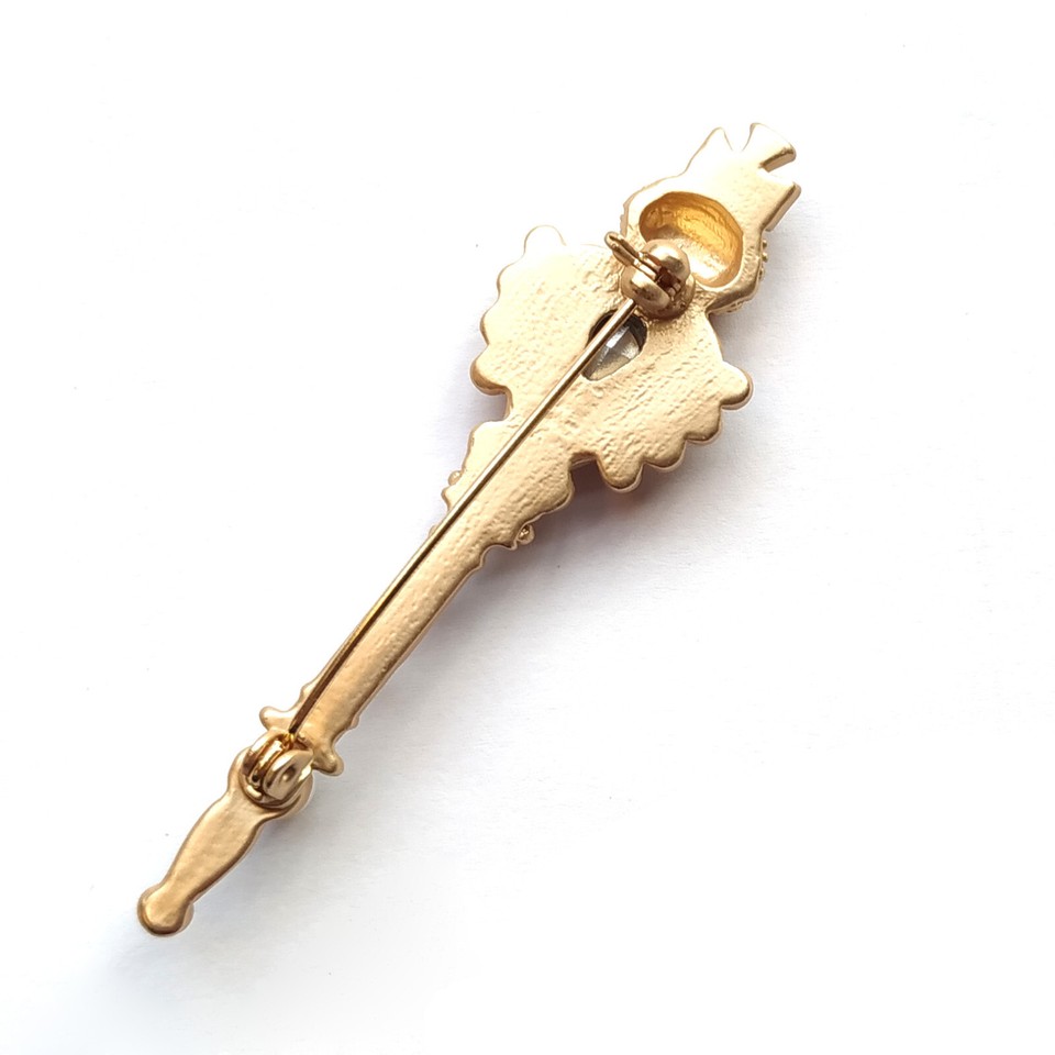 Brooch King Queen Sceptre Magic Wand Fairytale Fantasy Red Gold Lovely ...