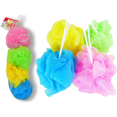 4 Pcs Body Scrubber Wash Skin Spa Meshy Nylon Shower Bubbles Bath Puffs ...