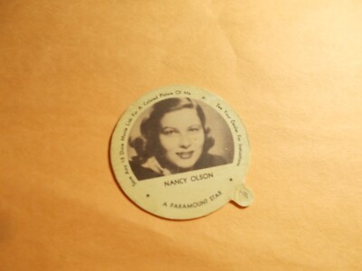 Nancy Olson " Paramount " Hoodsie Ice Cream Dixie Lid 2.25" | eBay