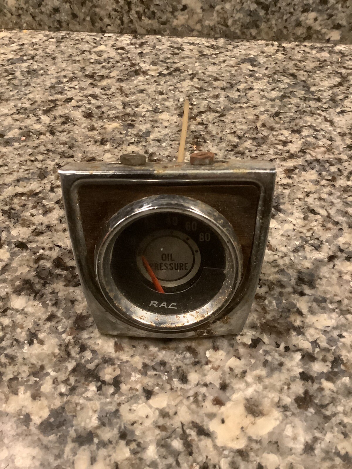 VINTAGE RAC CHROME DASH INSTRUMENT GAUGE PANEL Oil Pressure | eBay