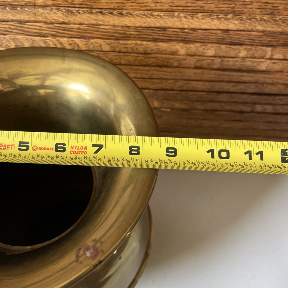 Vintage Solid Brass Spitoon Redskin Brand Chewing Tobacco Cut Plug 10 ...