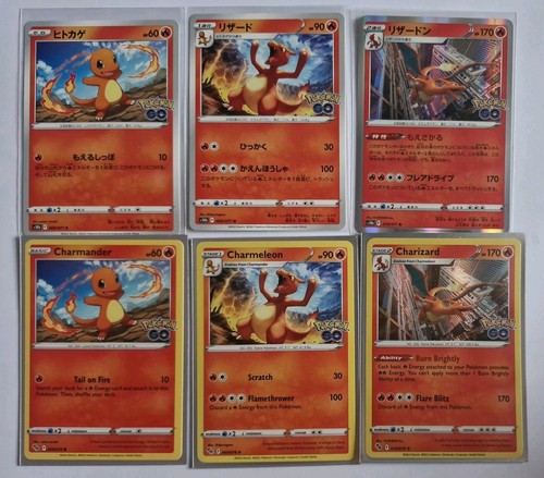 6x Pokémon GO - 2x CHARIZARD HOLO Radiant Charmander Charmeleon Eng/Jap ...