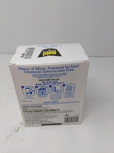 Raid Essentials Flying Insect Light Trap Starter Kit, 1 Plug-in Device ...