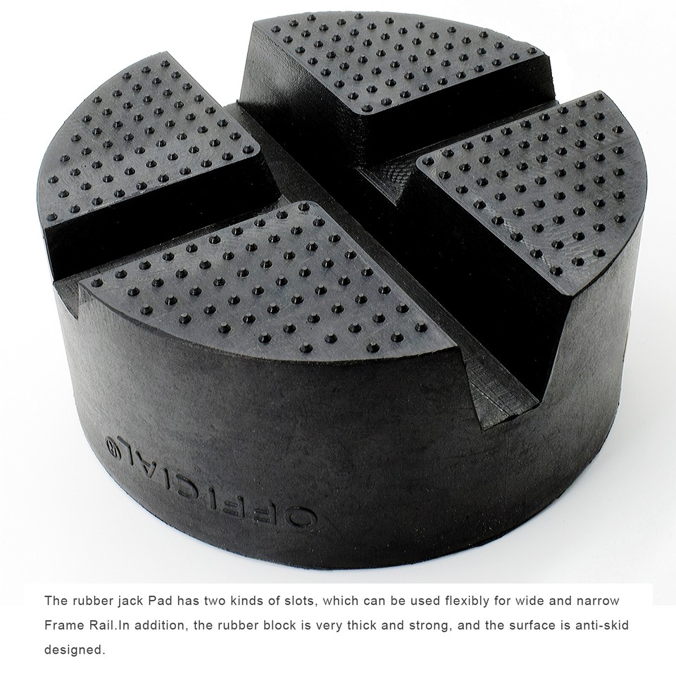 Universal Cross Grooved Trolley Rubber Jack Pad Floor Frame Rail Lift ...