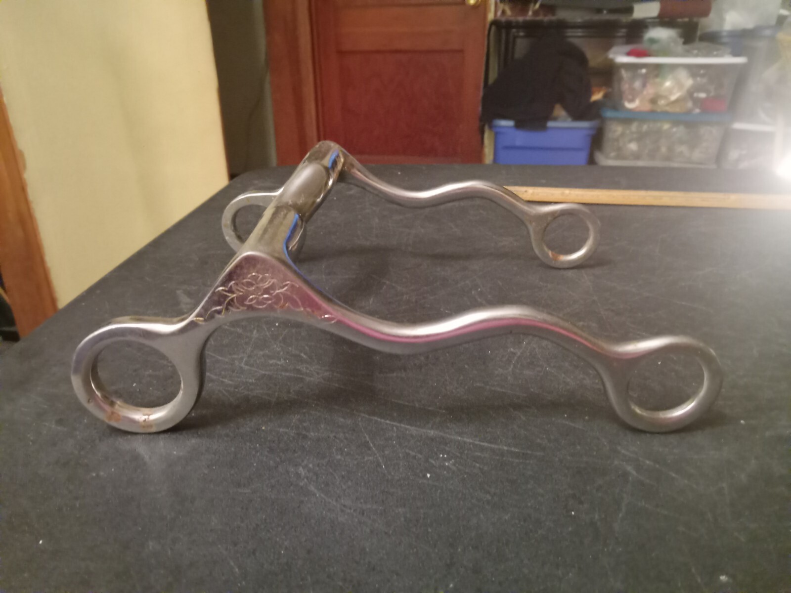 Used Gaited Horse Bit 5 in mouth stainless small engraving | eBay