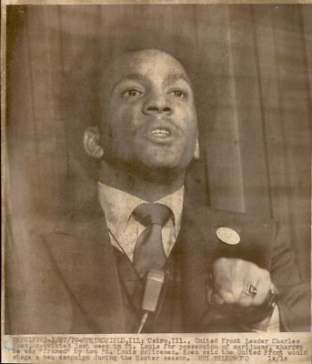LD276 1970 UPI Wire Photo UNITED FRONT LEADER CHARLES KOEN CIVIL RIGHTS ...