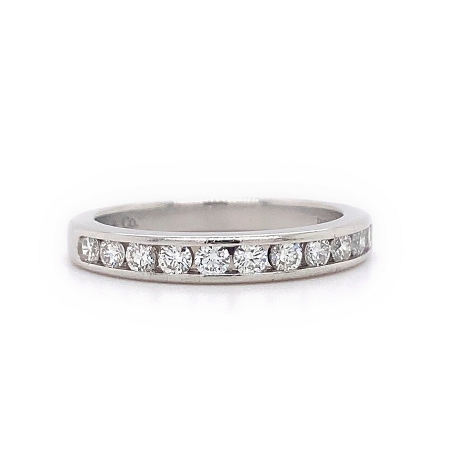 Tiffany & Co Half Circle 3 MM Round Diamond 0.33 tcw Wedding Band Ring ...