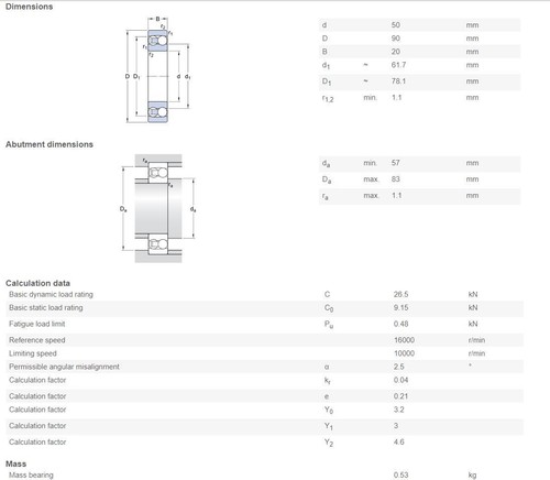 1210 ETN9 Self-aligning Ball Bearings 50x90x20mm | eBay