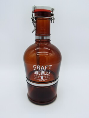 Collectors Craft & Growler Brown Glass Beer Growler Swing Cap Handle ...