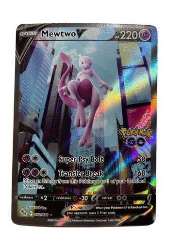 Pokémon TCG Mewtwo V (Full Art) Pokemon GO 072/078 Holo Ultra Rare | eBay