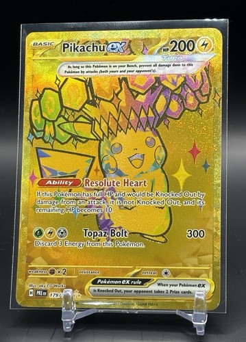 Pokémon Prismatic Evolutions Gold Pikachu ex 179/131 Secret Rare NM ...