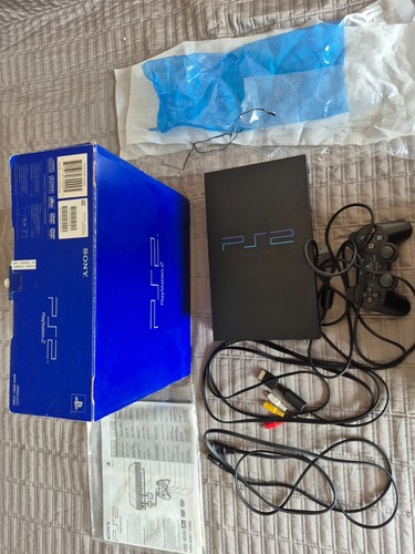 Sony PlayStation 2 PS2 Console System SCPH-30001, complete in box blue ...