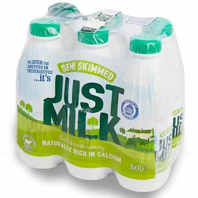 Candia Just Milk UHT Long Life Lasting Semi-Skimmed Fresh Bottles Pack ...
