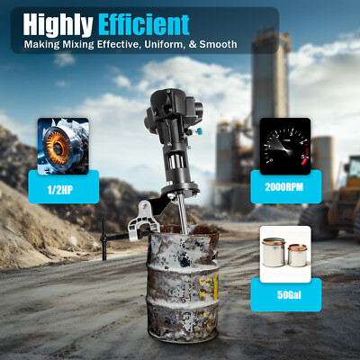 1/2 HP 50 Gallon Pneumatic Mixer Rung Dope Tank 304 Stainless Blade ...