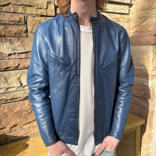 Vintage 1960s Bates California Leather Motorcycle Cafe Racer Jacket ...