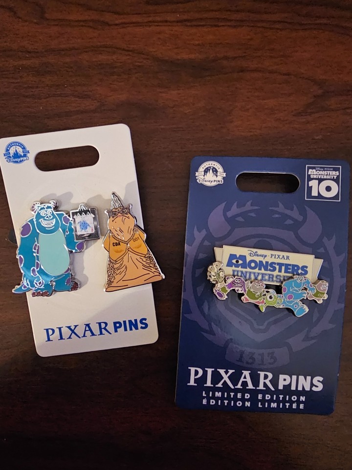 Disney Pins Monsters Inc. Sully and Roz + 10th Anniversary Monsters ...