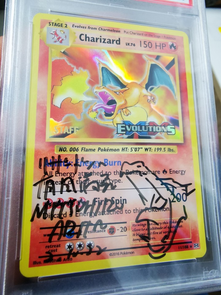 PSA Charizard Evolutions Prerelease Staff #11 Mitsuhiro Arita Sign ...