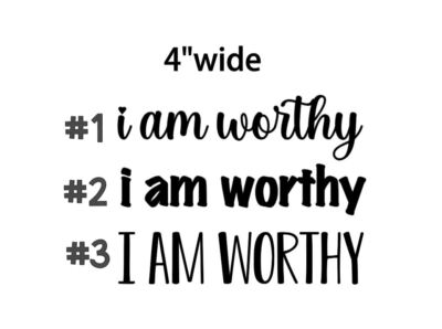 Inspirational Car Rear View Mirror Sticker "I AM WORTHY" Die Cut ...