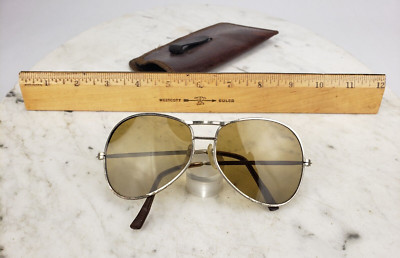 Vintage Pilot Aviators Aviation Sunglasses Wire Frame Cockpit Retro 80 ...