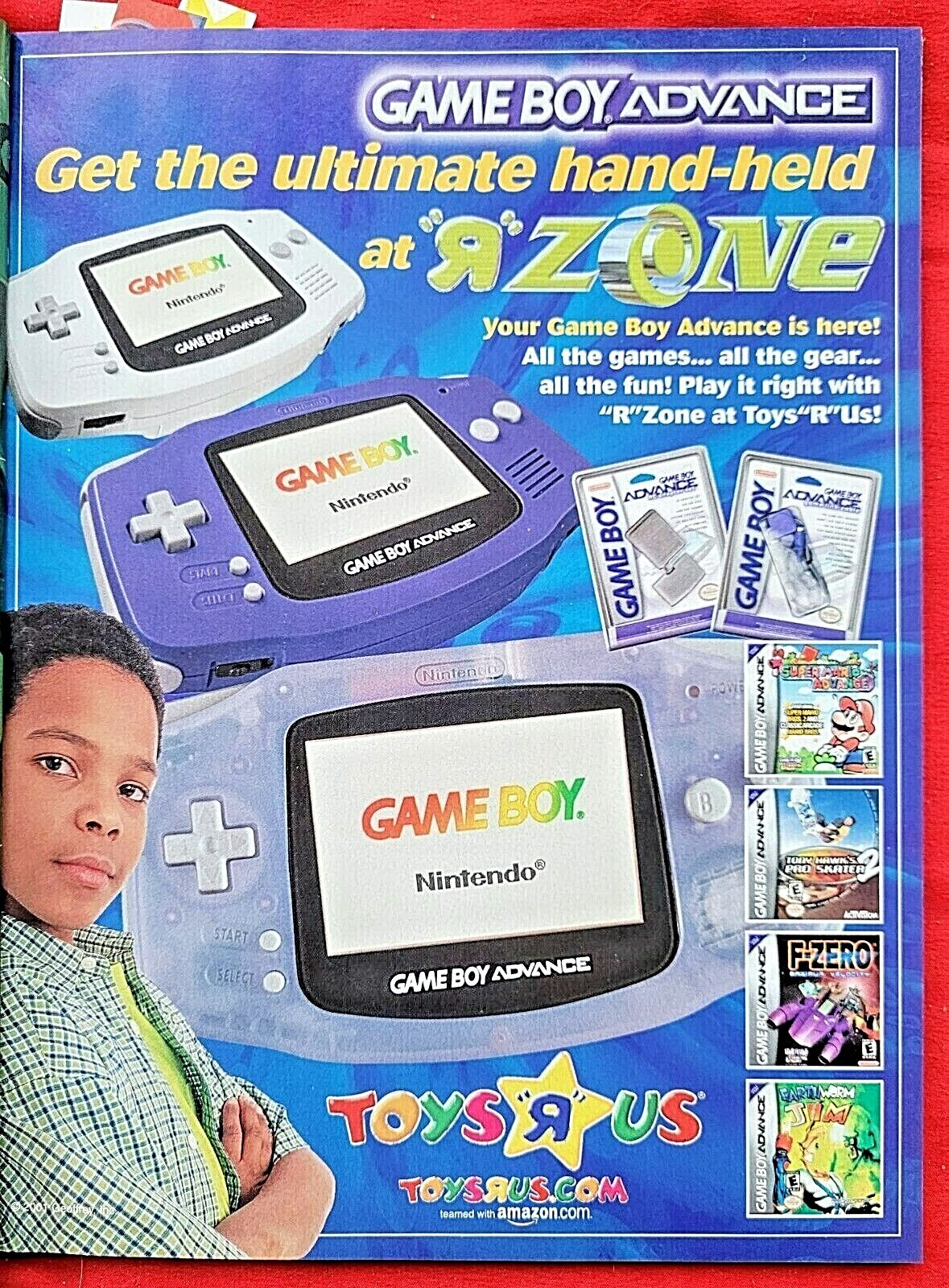 2001 Nintendo GBA Game Boy Advance F-ZERO EARTHWORM JIM = TOYS R US ...