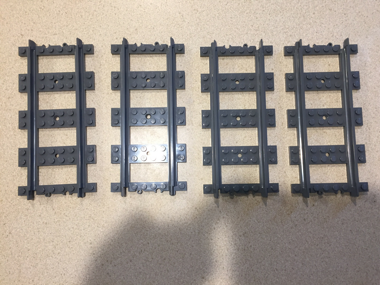 4 LEGO gray Straight Curve flexible train track Plastic (RC Trains) New ...