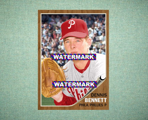 Dennis Bennett Philadelphia Phillies 1962 Style Custom Baseball Art ...