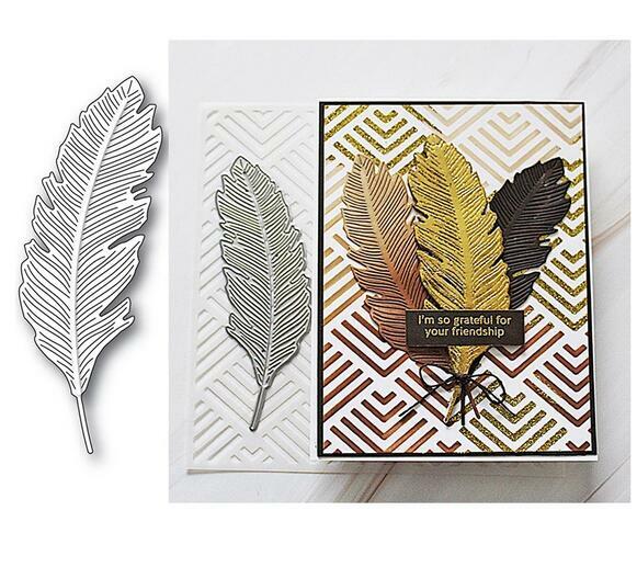 Feather Die Card Making Feather Metal Cutting Dies Stencils DIY ...