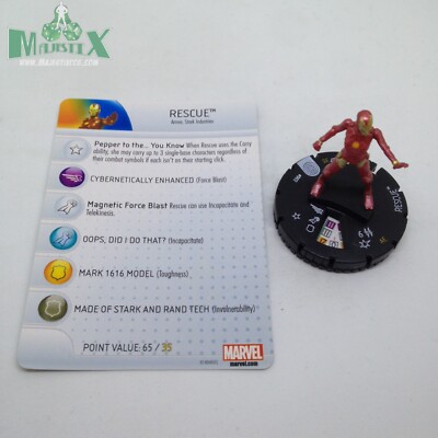 Heroclix Invincible Iron Man set Rescue #002 Common figure w/card! | eBay