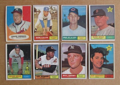 1961 TOPPS BASEBALL CARD SINGLES #1-275 COMPLETE YOUR SET U-PICK ...