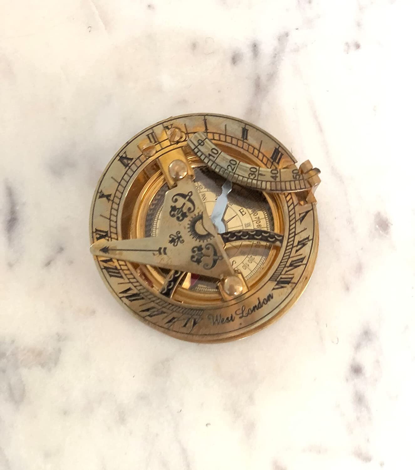 Sundial Compass 3" Brass Nautical Marine Pocket Sun Dial Pirate Ship ...