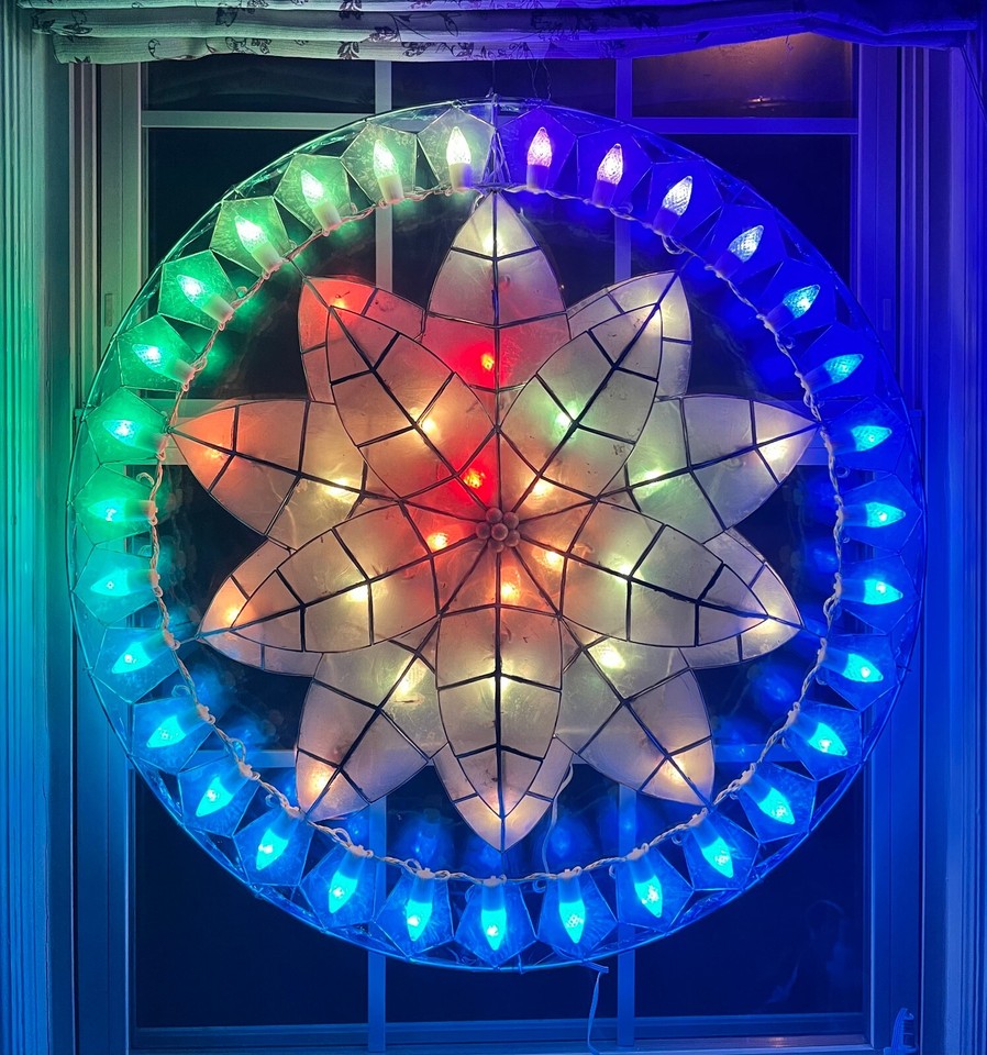 Gift Ko Poinsettia 31" Capiz Parol RGB LED Filipino Christmas Lantern ...