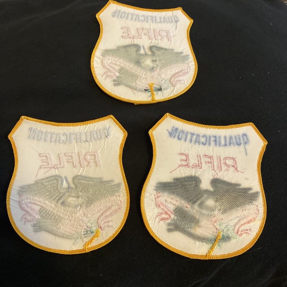 VTG Lot Of 3 QUALIFICATION RIFLE NRA National Rifle Association Iron On ...