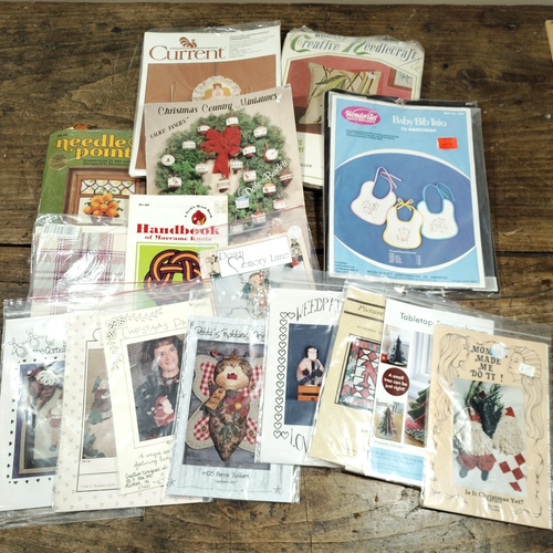 LOT Sewing Patterns Kits Cross Stitch Crewel Christmas Ornaments Baby ...