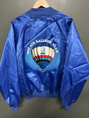 Vintage ATT Hot Air Balloon Satin Blue Jacket XL | eBay