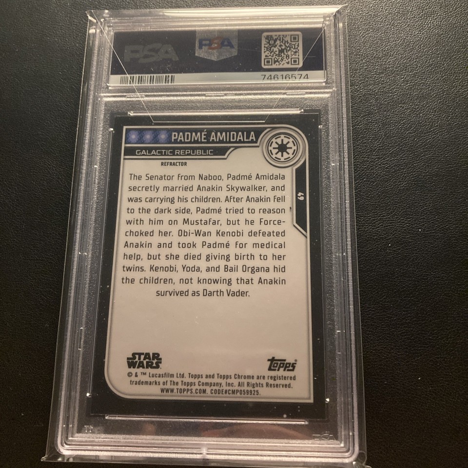 2023 Topps Stars Wars Chrome Padme Amidala Refractor Card #49 PSA 10 ...
