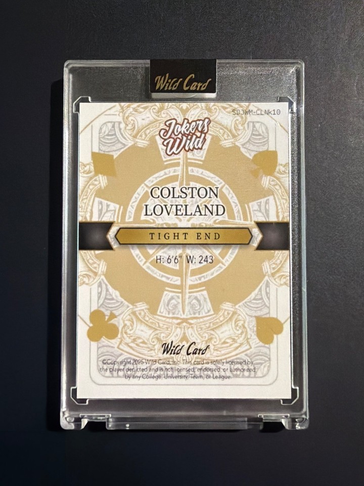 Colston Loveland 1/1 Joker From Holiday Joker Pack Multi-Sport 2025 ...