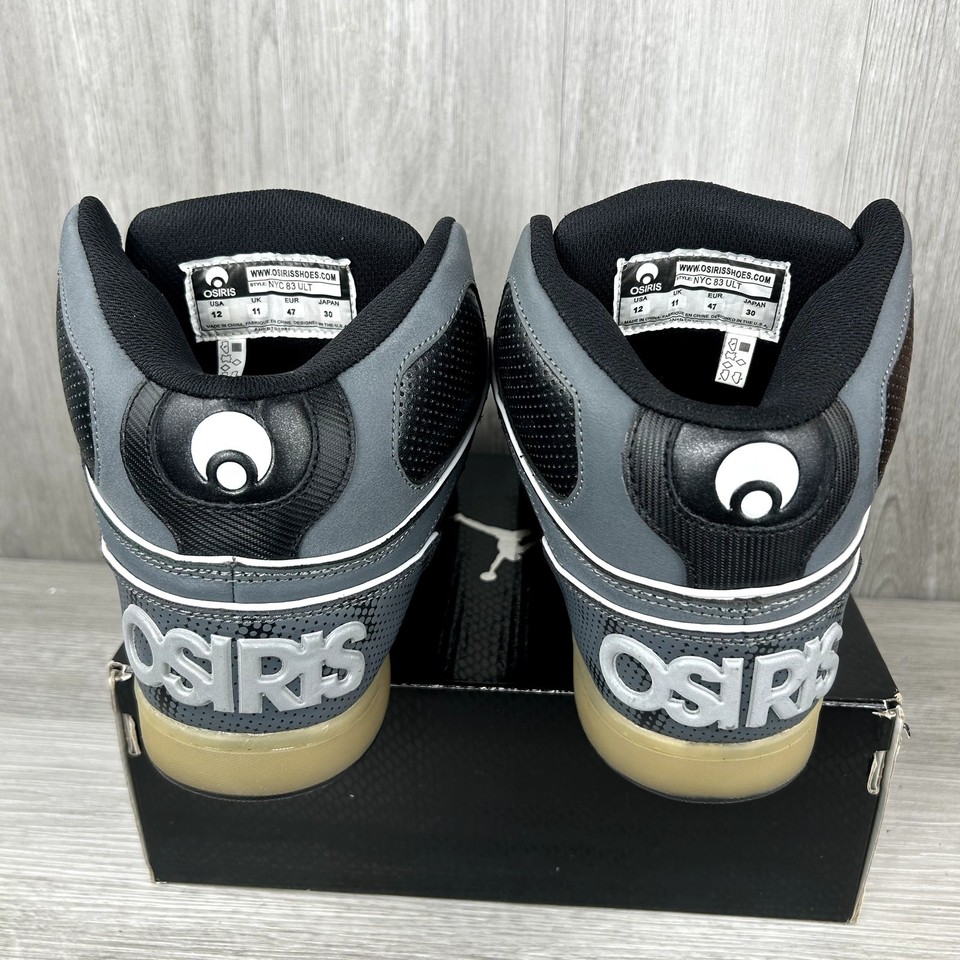 Osiris NYC 83 ULT Black Gray Silver Sz 12 NYC 83 Skate Boombox Y2K Y3K ...