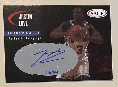 2000-01 Sage Justin Love Autograph Rookie Card 918/999 | eBay