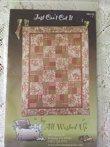 Just Can’t Cut It Quilt PATTERN AWU-01 by All Washed Up, Makes 7 Sizes ...